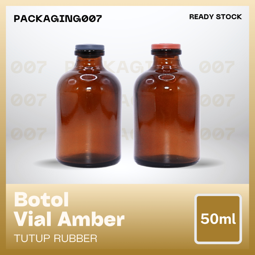 Jual Botol Kaca Vial Amber Reed Diffuser 50ml Tutup Rubber Stopper ...