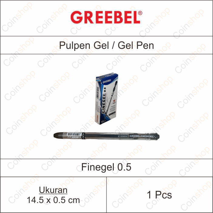 Jual Greebel Finegel Pulpen Gel Ballpoint Pena 0.5 Tahan Air Per Pcs ...