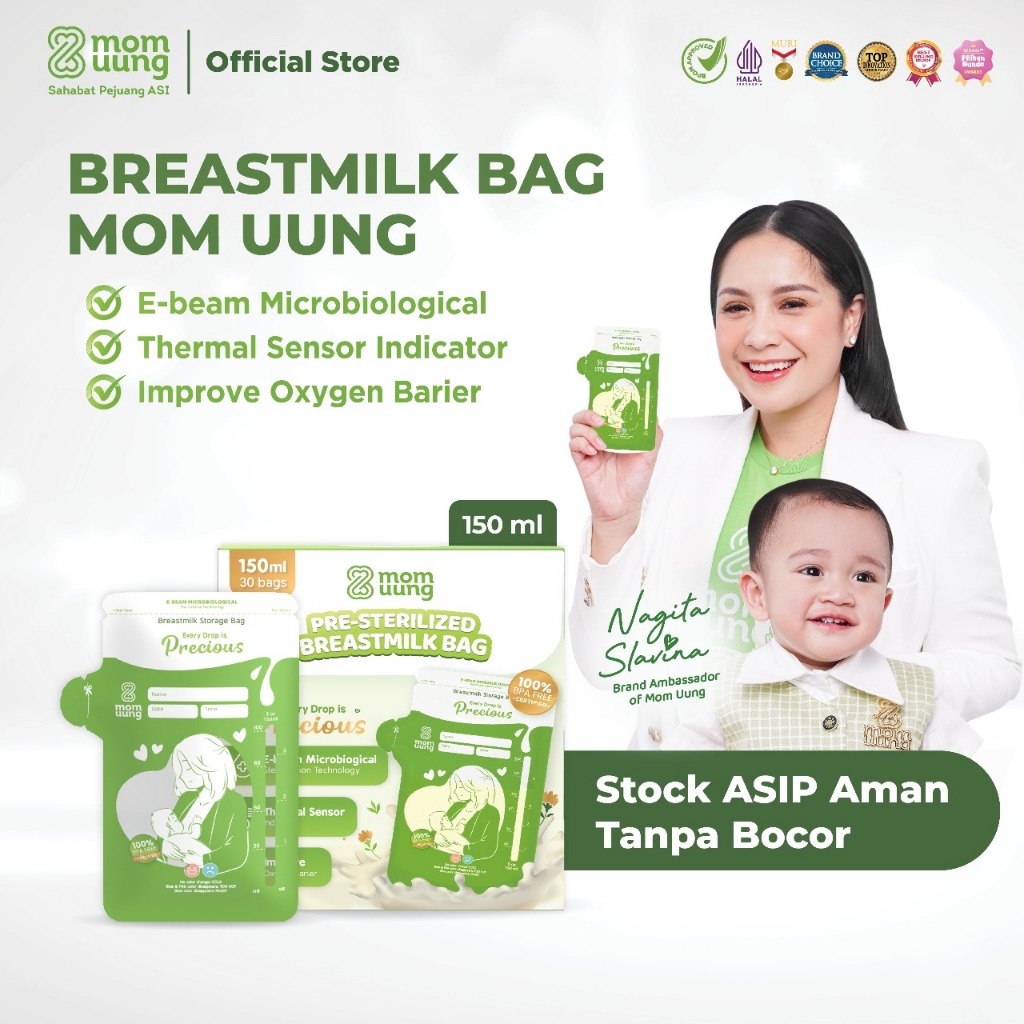 Jual Mom Uung Kantong Asi 150ml isi 30pcs Double Zipper | Pre-sterilized Breastmilk Bag | Ada ...