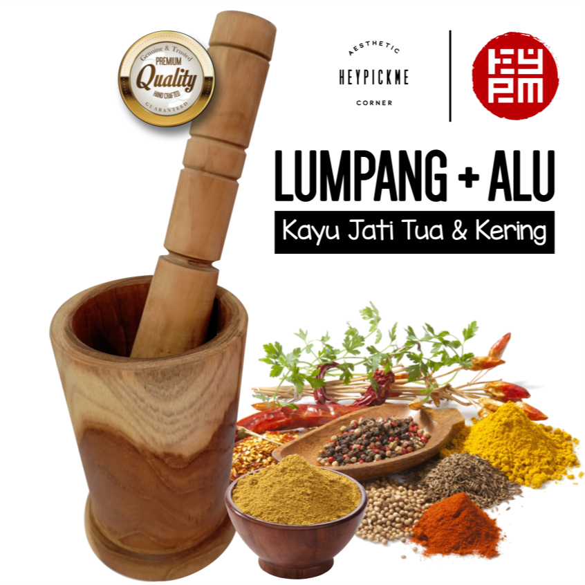 Jual Aesthetic LUMPANG ALU KAYU JATI PREMIUM Jati Tua Kering Dan solid ...