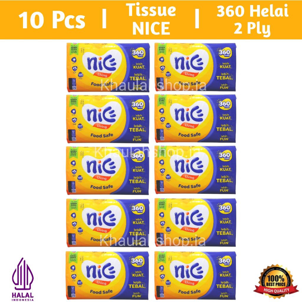 Jual 10 Pcs Tissue Nice 360 Helai 2 Ply Facial Tisu Halus & Lembut ...