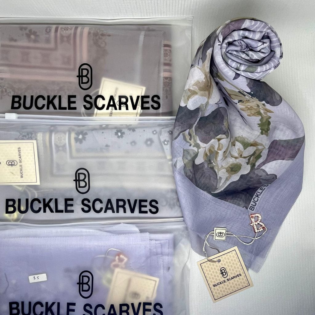 Jual PAKET 3&5 BUCKLE SCARVES MOTIF POUCH HIJAB SEGI EMPAT VOAL MOTIF ...