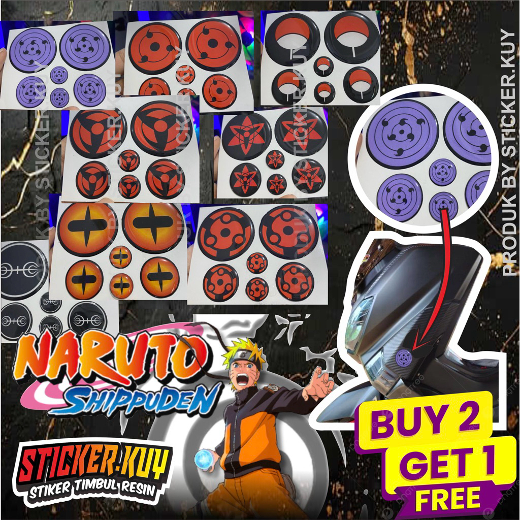 Jual STIKER MOTOR 1 SET STIKER TIMBUL EMBLEM MOTOR EDISI serial NARUTO ...
