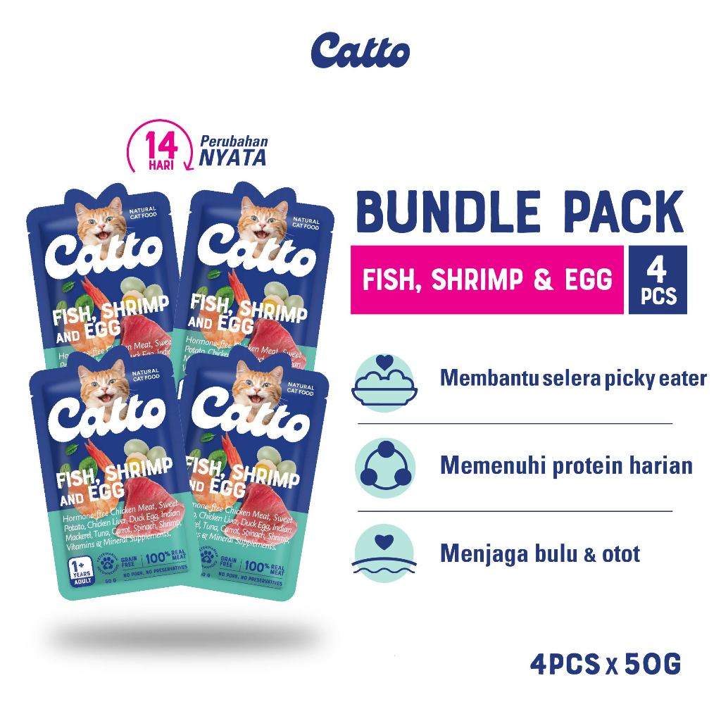 Jual Catto Makanan Kucing Dewasa | Natural Cat Food - Bundle Fish ...