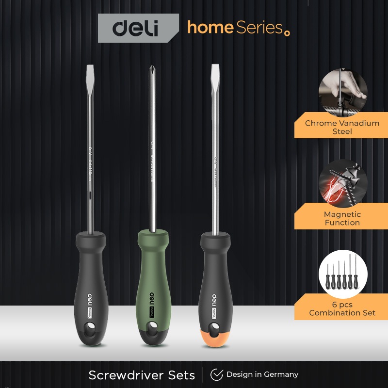 Jual Deli Tools Home Series Art Screwdriver Set #6pcs / HT1006 ...
