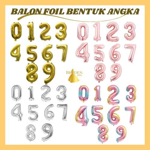 Jual BD Balon Foil Angka 0-9 / Balon Foil Bentuk Angka 32 inch (80CM ...