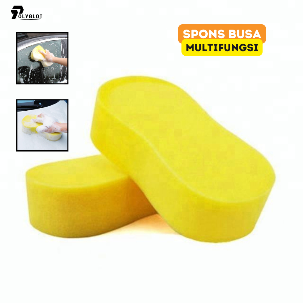 Jual SPONGE BUSA CUCI MOBIL MOTOR PIRING KUNING BENTUK 8 SPON FOAM WASH ...