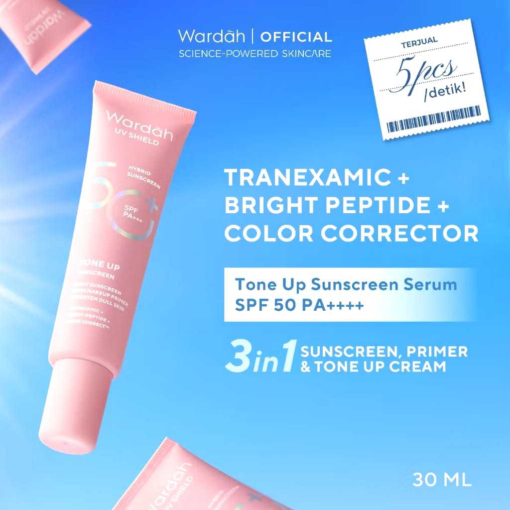 Jual WARDAH UV Shield Tinted Tone Up Sunscreen SPF 50+ PA+++ 30ml | Shopee Indonesia