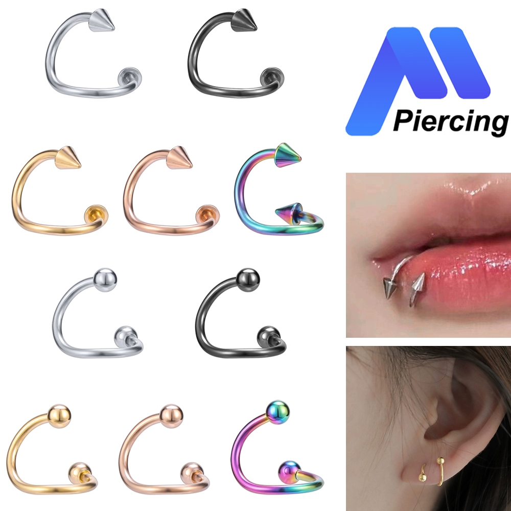 Jual 1 Buah Stainless Steel Anting Hoop 16G Cartilage Anting Double ...