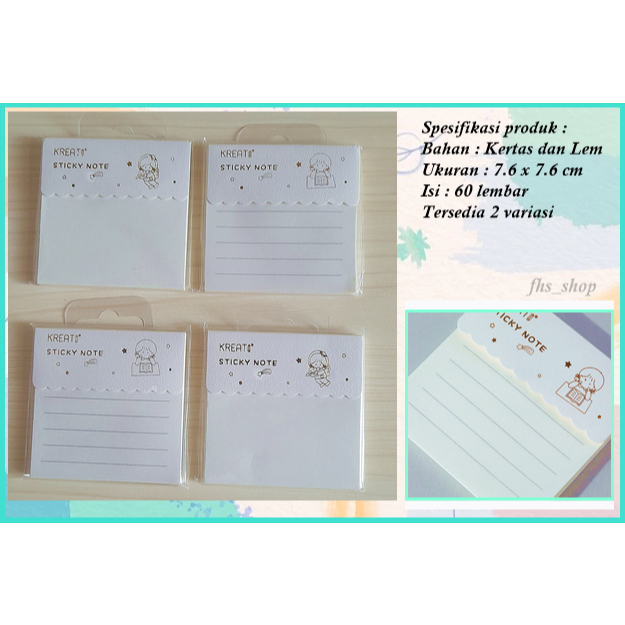 Jual 60 Lembar Sticky Notes Polos Sticky Notes Kertas Memo Sticky Notes ...