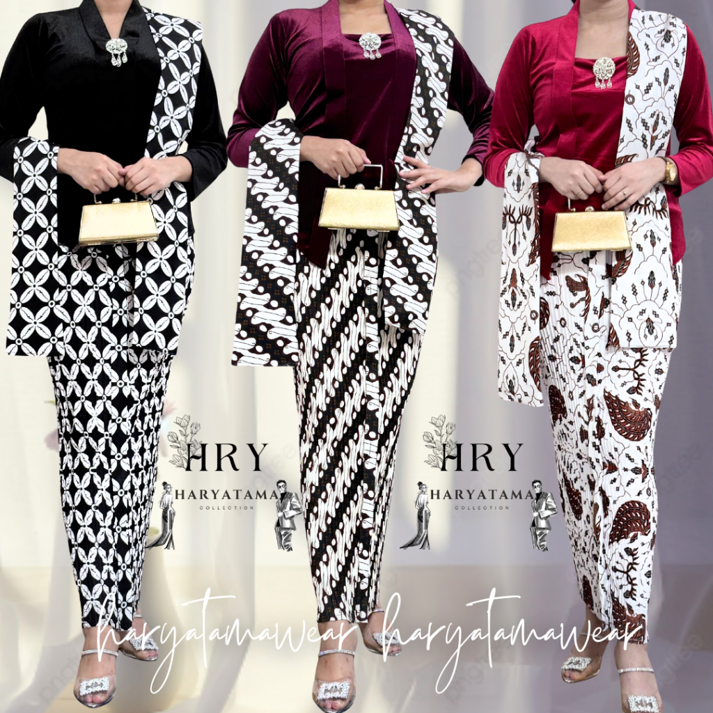 Jual [1 SET] Seri Putih Rok Plisket Wiru + Selendang, Motif Sama /Jarik ...