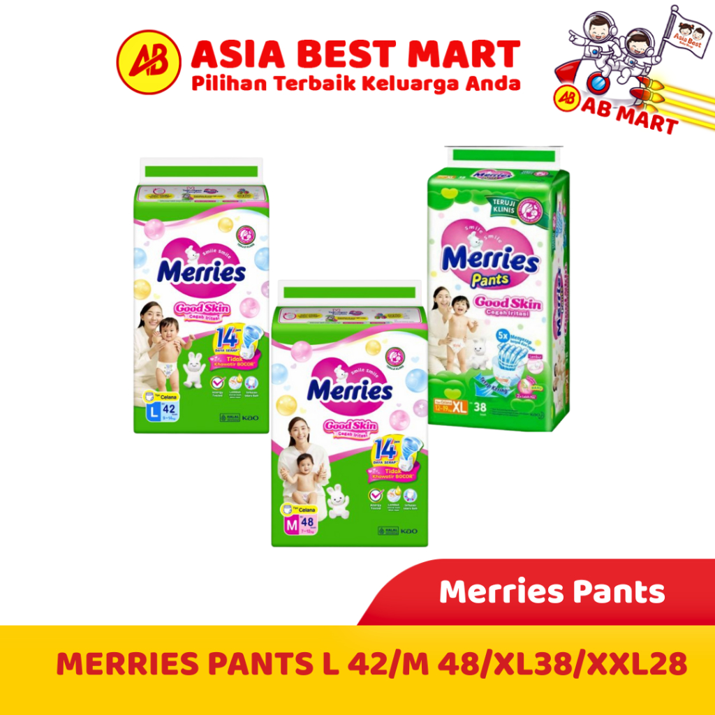 Jual Merries Pants Good Skin M48/L42/XL38/XXL28 Popok Celana Diapers ...