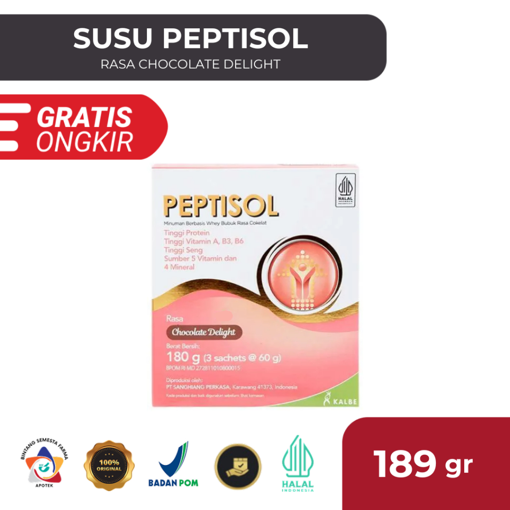 Jual Peptisol Chocolate Delight 180 Gram - Susu Tinggi Protein ...