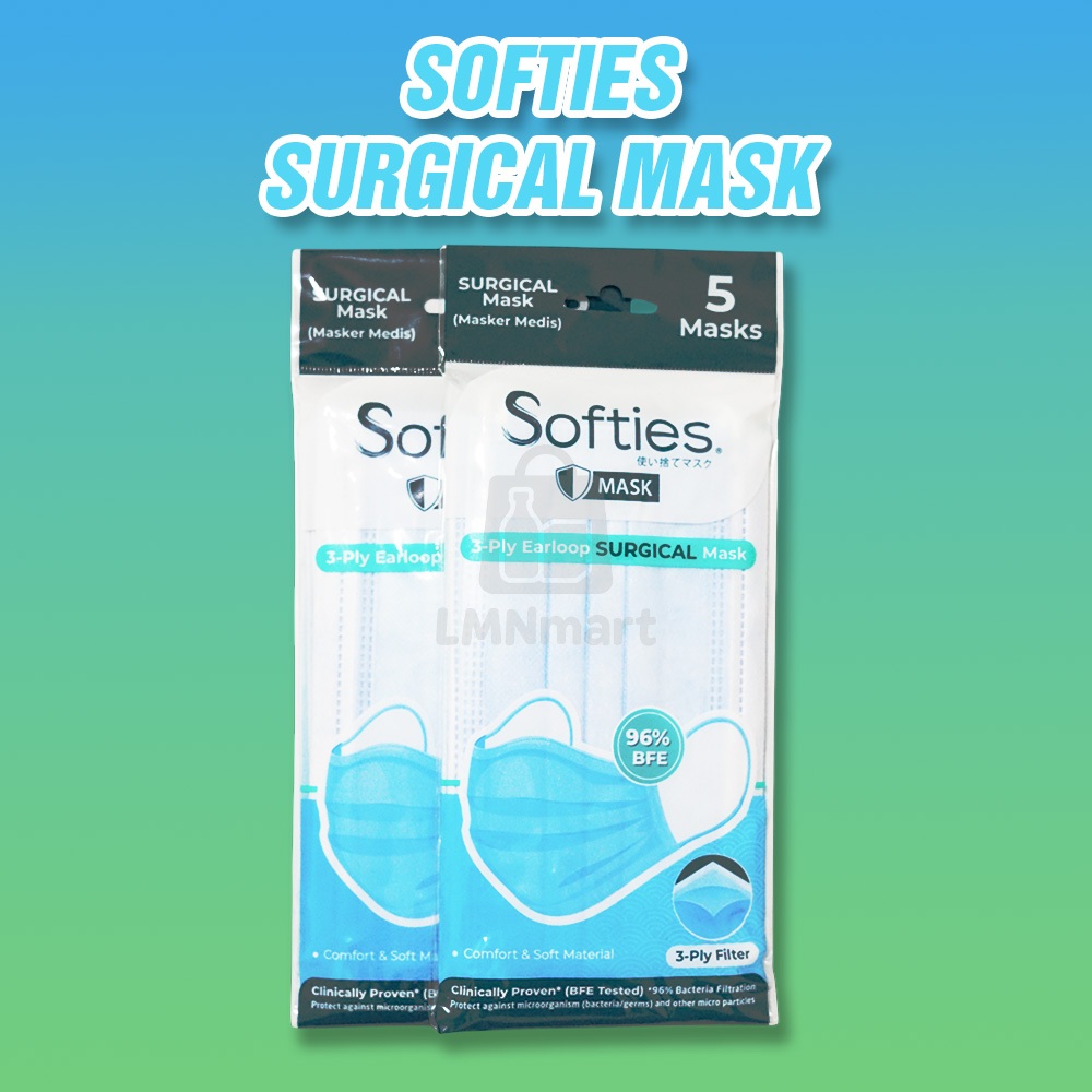 Jual Softies Surgical Masker Medis 5pcs Polos | Produk Baru, Masih ...
