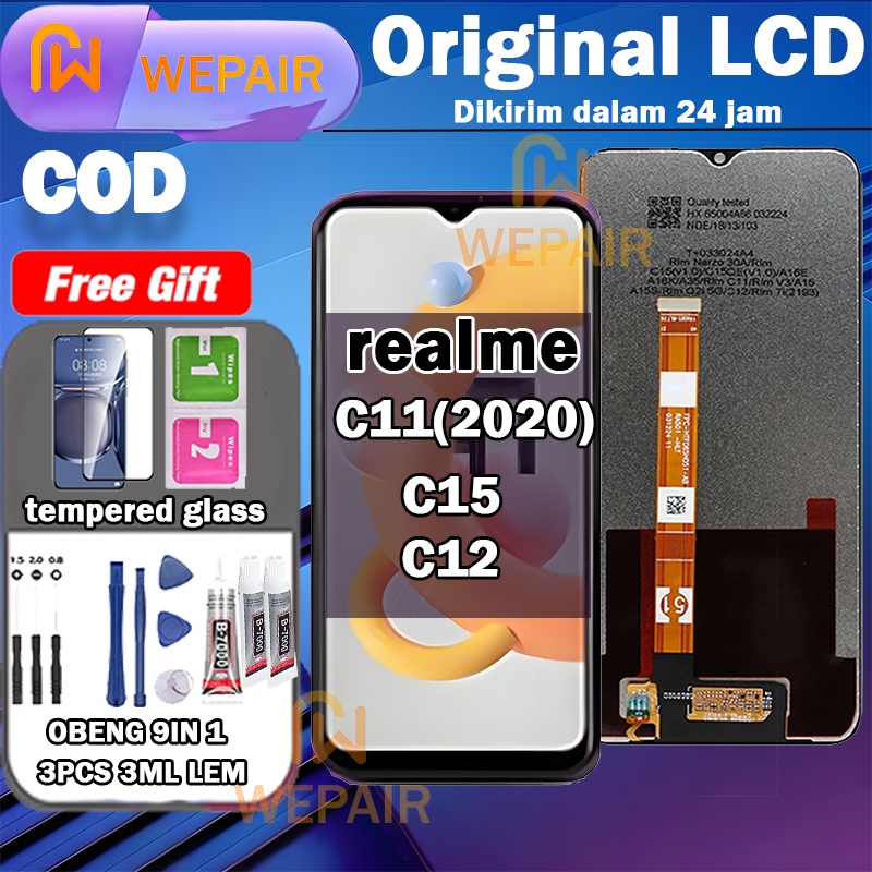 Jual LCD realme c11(2020)/C15/C12 Fullset Komplit ori asli WEPAIR+Ready ...