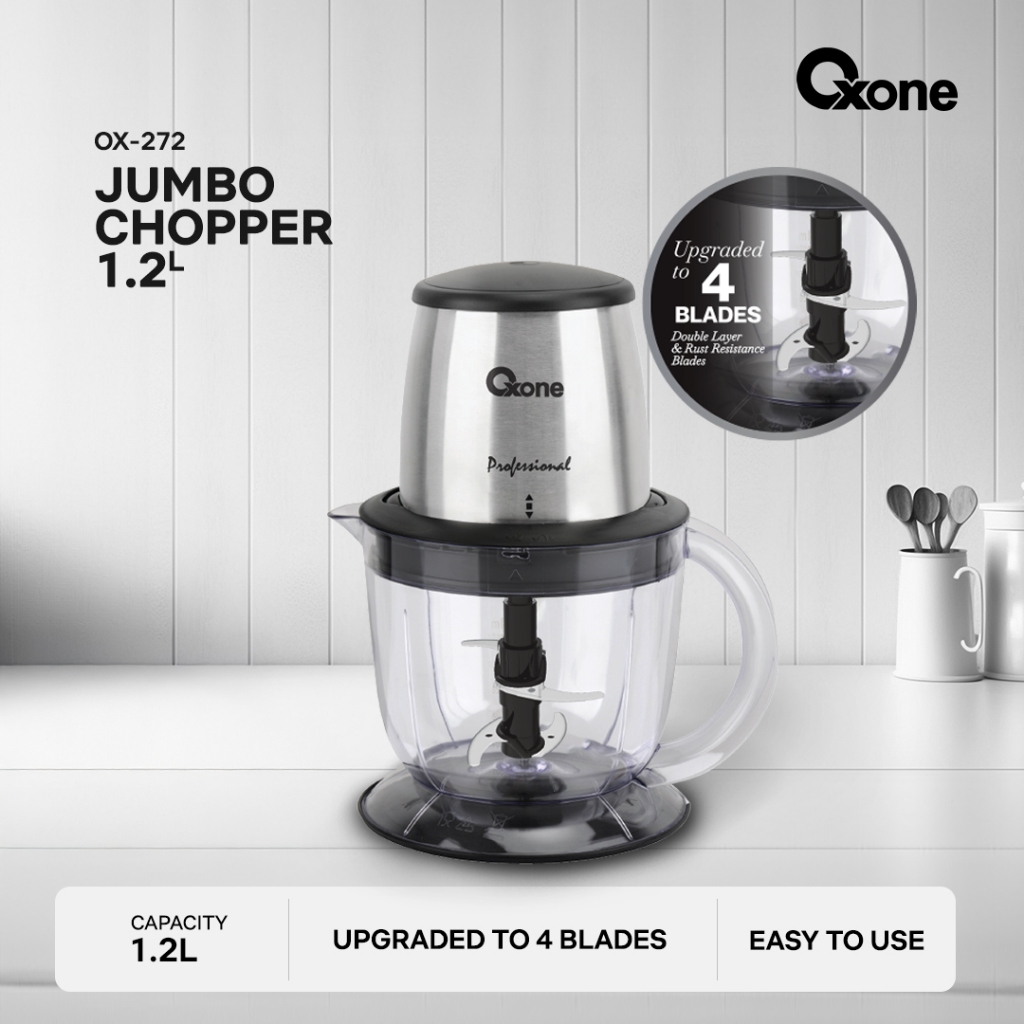 Jual Oxone OX272 Food Processor Chopper Penggiling Daging 1.2 Liter | Shopee Indonesia