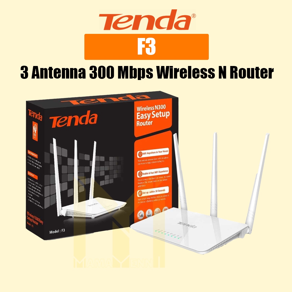 Jual Tenda F3 300Mbps 3 Antenna Wireless/Wifi N Router /Access Point ...