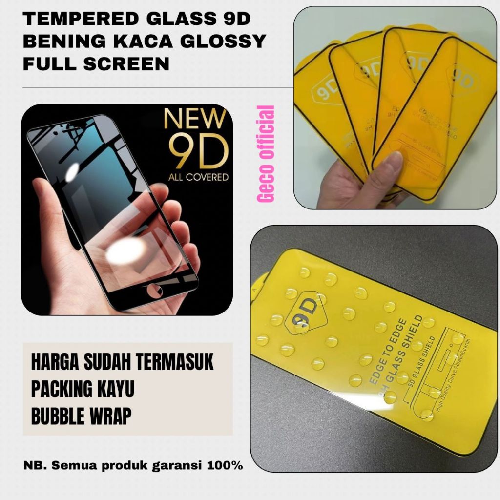 Jual ALL TIPE REDMI POCO TG Tempered Glass 9D Kaca Bening full screen ...