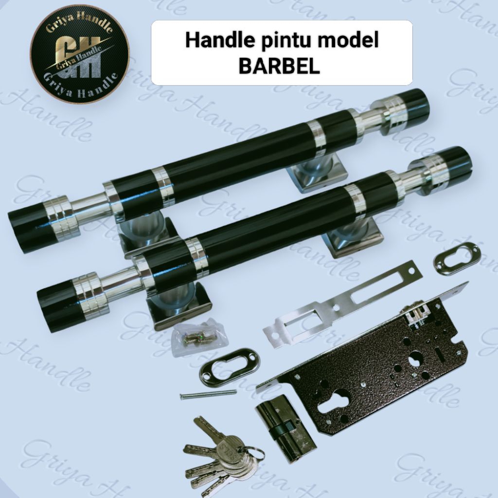 Jual ( 2biji ) Handle pintu model Barbel 1set dan Lock body kunci ...