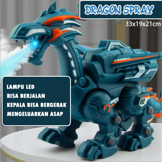 Jual Mainan Naga Dragon Interaksi Keluar Asap Robot Spray Mainan Naga ...