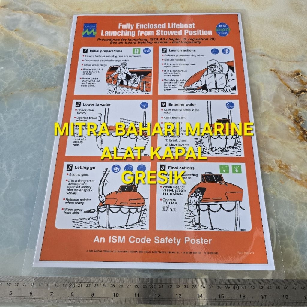 Jual Poster IMO Symbol IMPA 331504 Fully Enclosed Lifeboat Launching ...