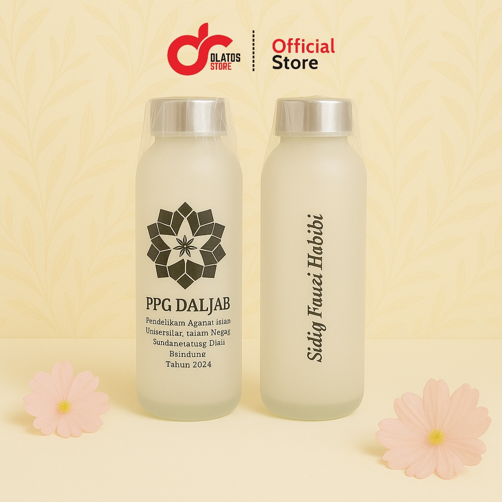 Jual Ecer Satuan Custom Botol Doff 420ml | botol souvenir sablon ...