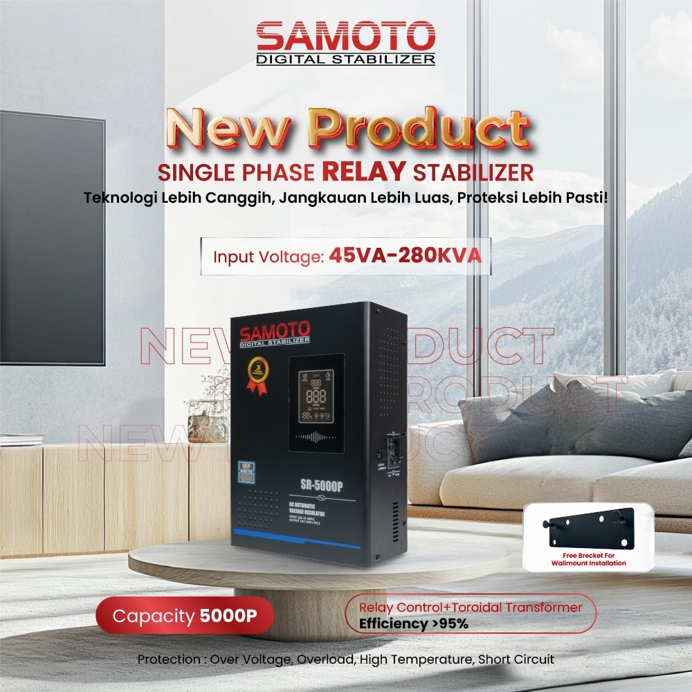 Jual Digital Stabilizer Samoto Stavol Listrik Single Phase 5000VA AVR ...