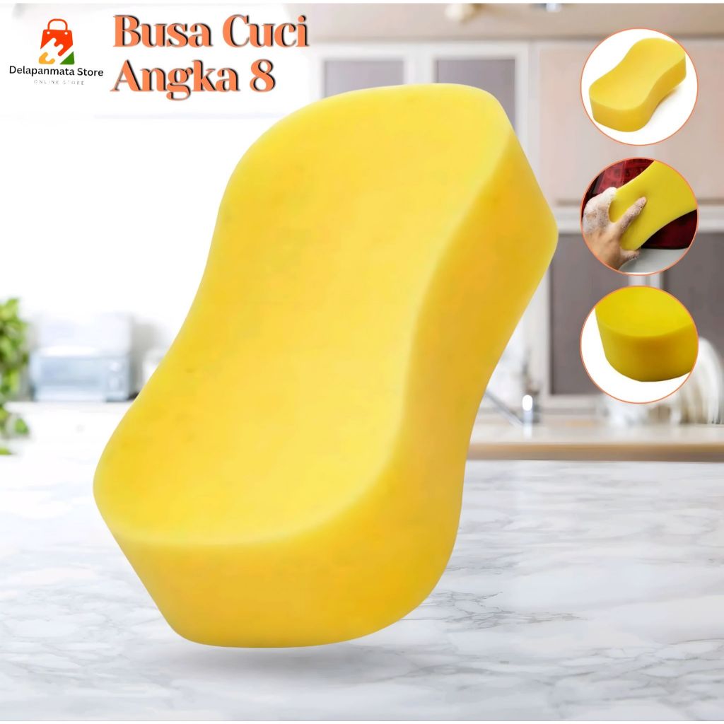 Jual Sponge Busa Cuci Mobil Motor Piring Kuning 8 Foam Wash Tebal Spon ...