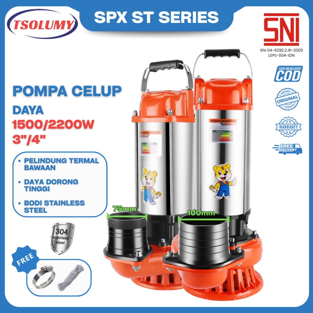 Jual Tsolumy Pompa Celup Air Kotor SPX1500-2200ST Stainless Besar ...