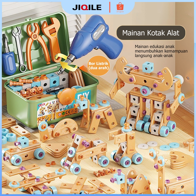 Jual JIQILE Mainan Tool Box Alat Perbaikan DIY Mainan Edukasi Anak Bor ...