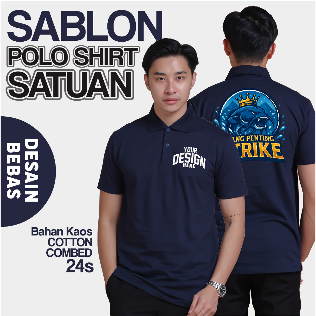 Jual Kaos Kerah, Polo Shirt, Custom Logo Design Sendiri Sablon Satuan ...