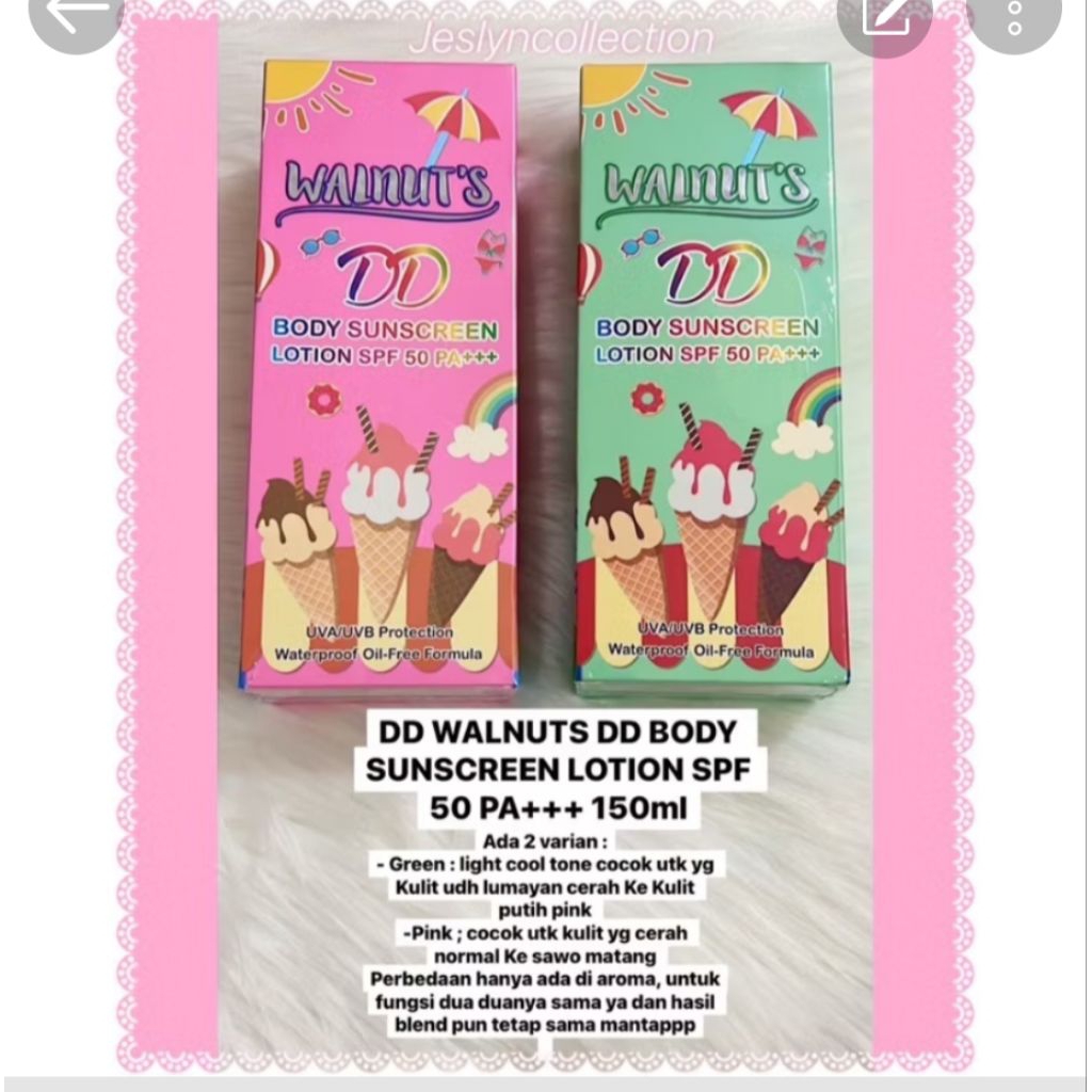 Jual DD WALNUT BODY SUNSCREEN LOTION UVA/UVB PROTECTION WATERPROOF OIL ...