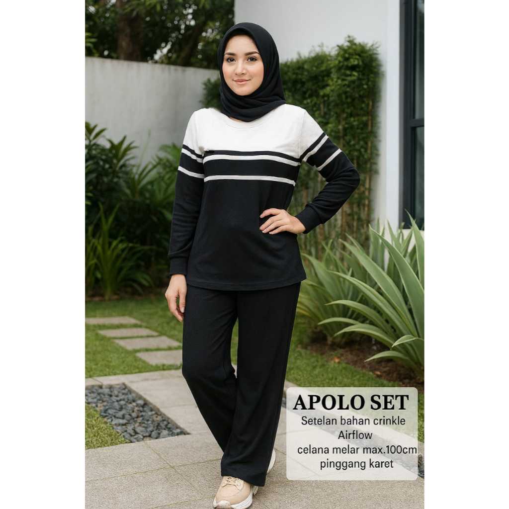 Jual One Set Apolo Terbaru /Setelan Wanita Muslimah Kekinian Bahan ...