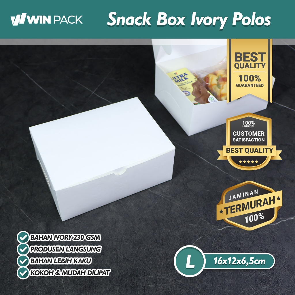 Jual Isi 25 Pcs Snack Box 12x16 | Dus Kue 12x16 | Kotak Kue | Ivory ...