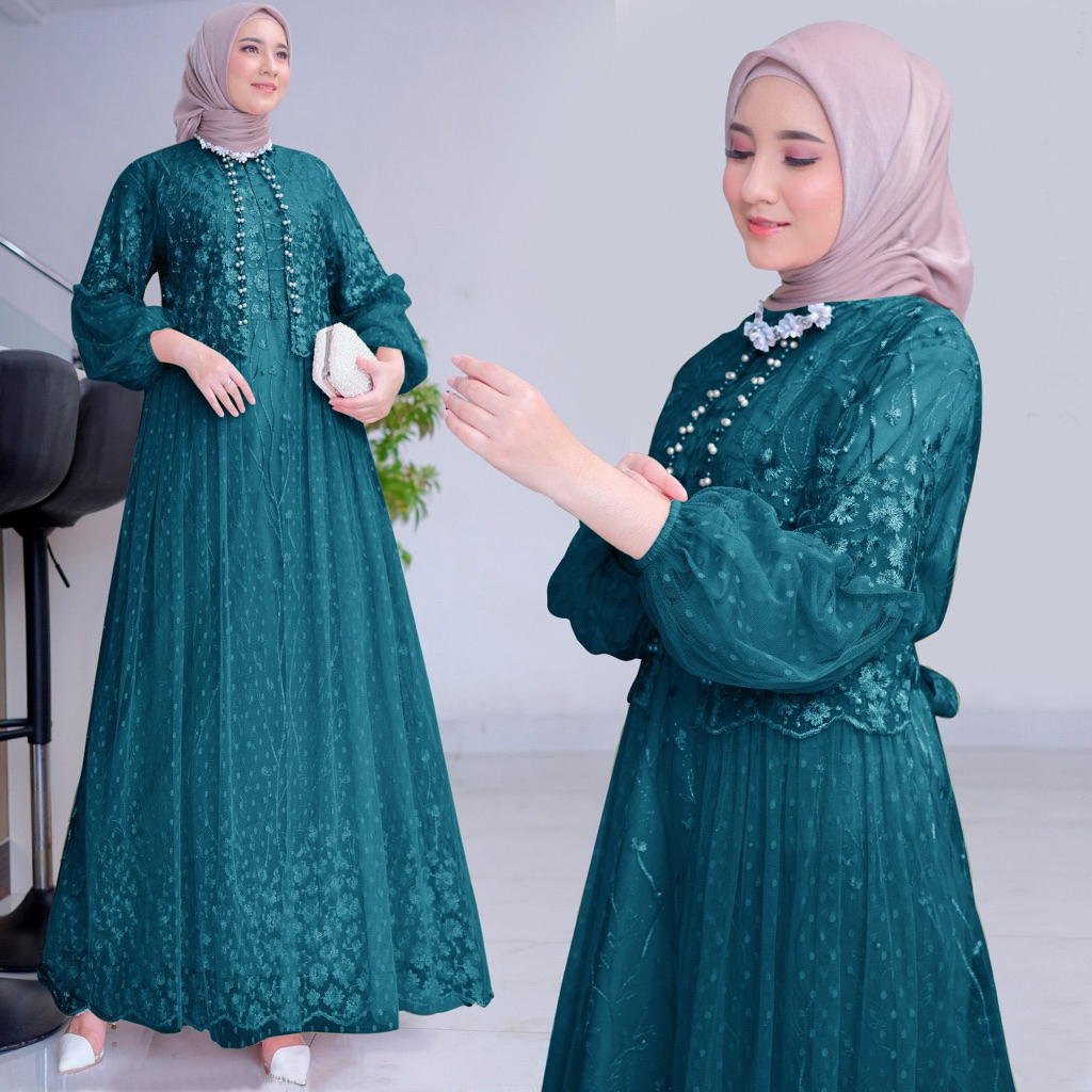 Jual MAXI RAFIKA (M L XL XXL XXXL) GAMIS PESTA BRUKAT| GAMIS KONDANGAN GAMIS SLETING DEPAN ...