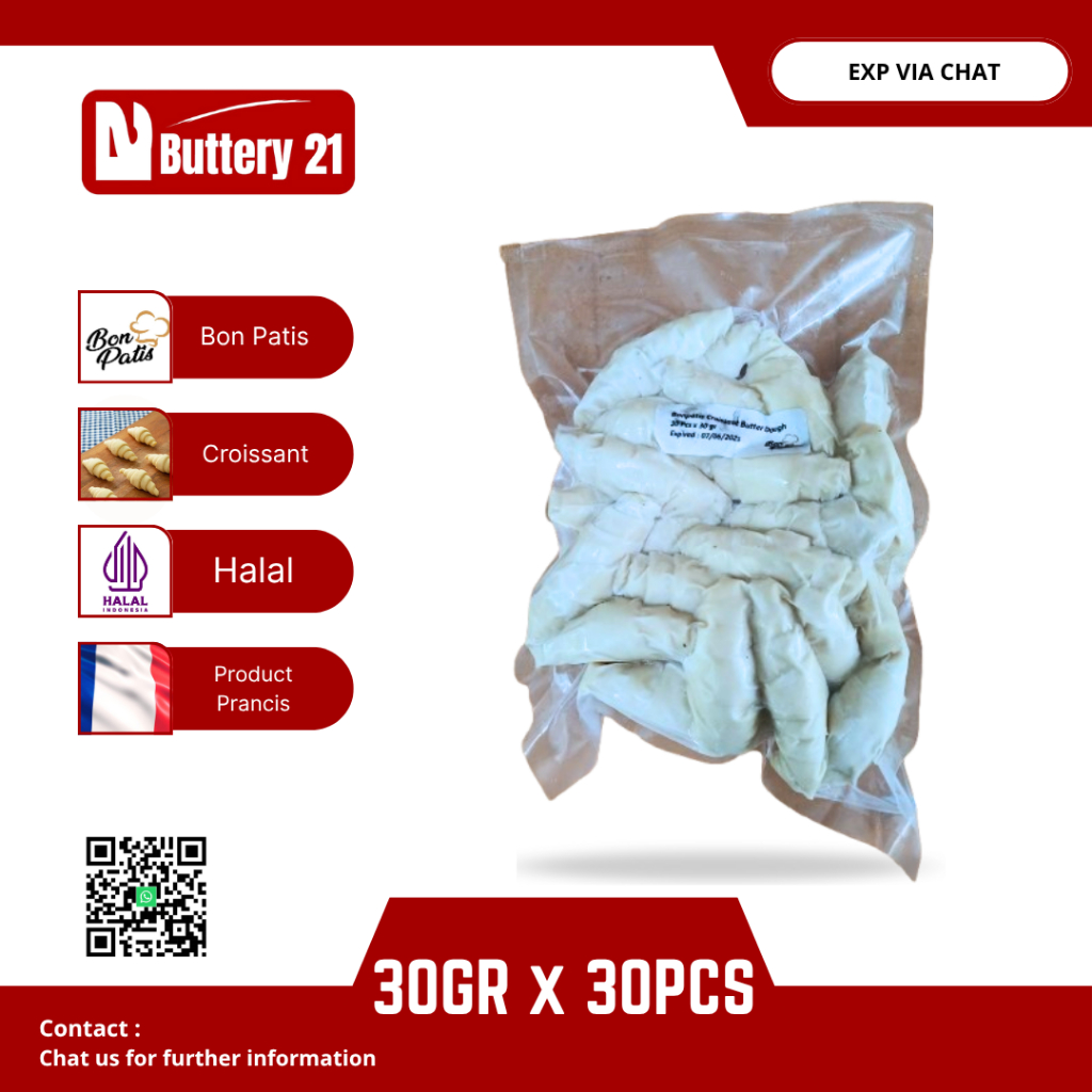 Jual BON PATIS CROISSANT DOUGH 30 GR/ ADONAN CROISSANT/ CROFFLE INSTANT ...