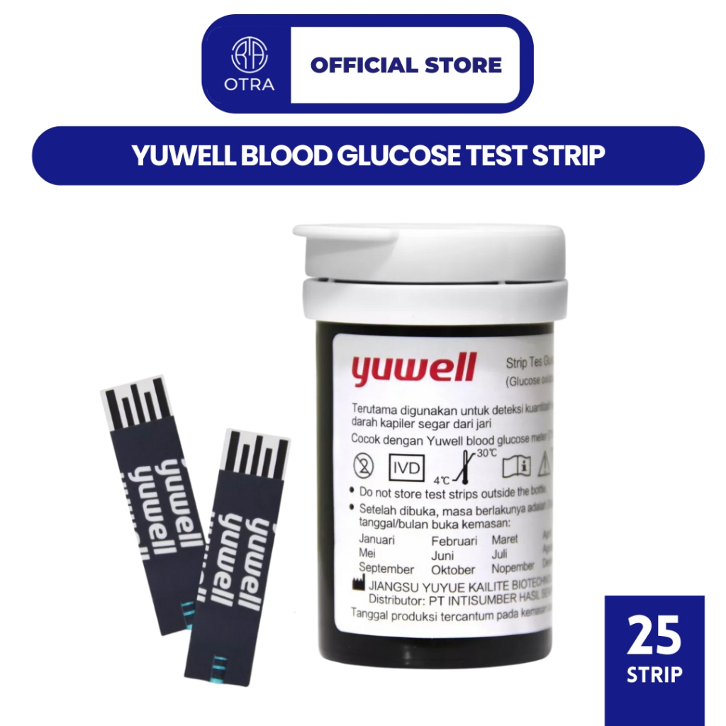 Jual YUWELL Blood Glucose Test Strip Y330 Box isi 25 Pcs Stik Gula ...