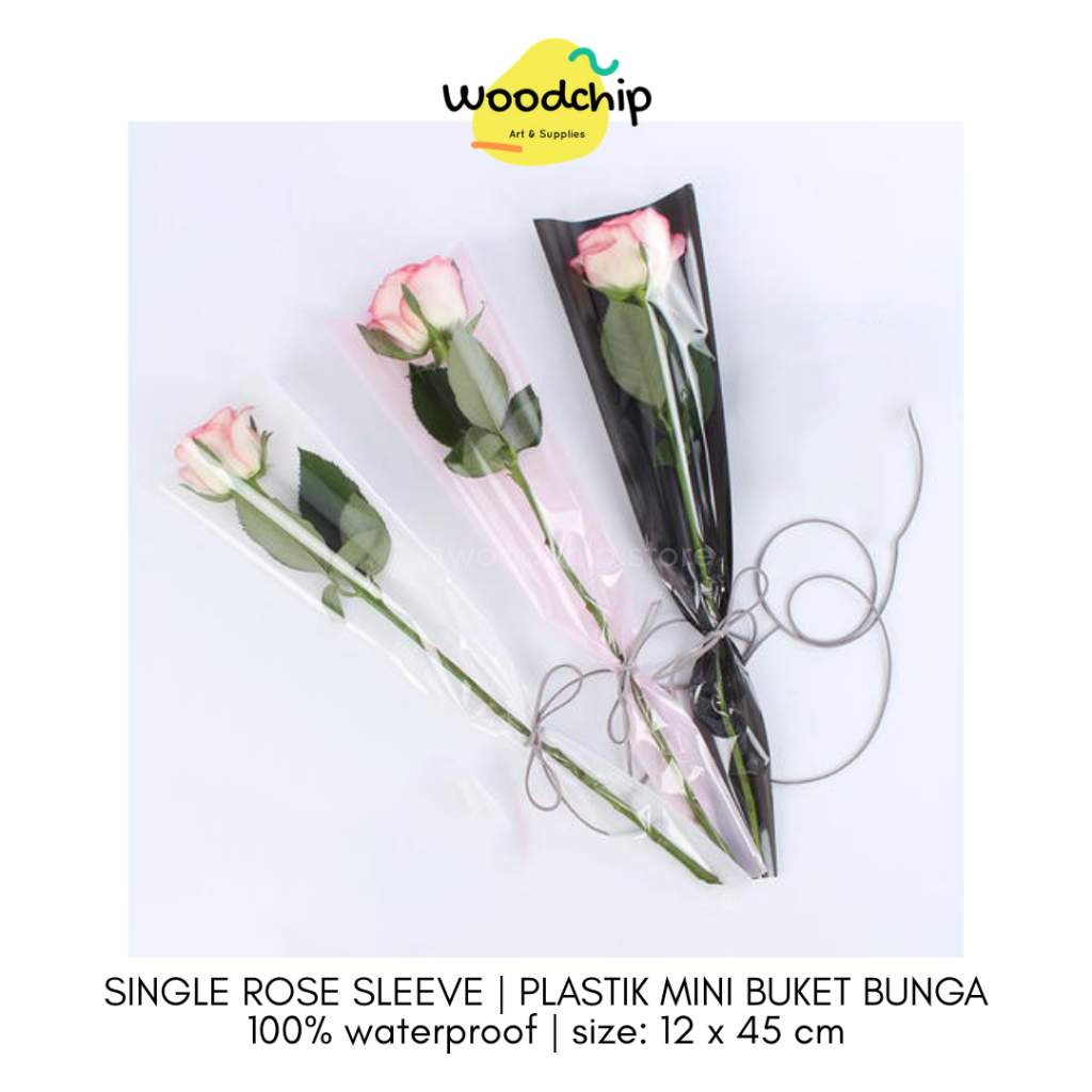 Jual [PCS] SINGLE ROSE SLEEVE | WRAPPING PLASTIK MINI BUKET BUNGA SATU ...