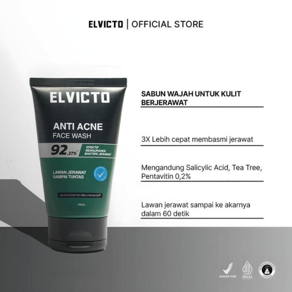 Jual Elvicto Anti Acne Face Wash-100ml | Shopee Indonesia