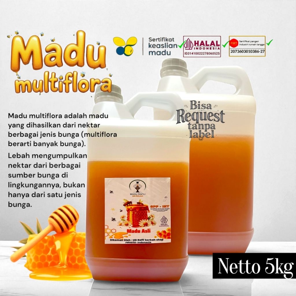 Jual Madu multi flora isi 5kg_madu asli tanpa campuran_sudah uji ...