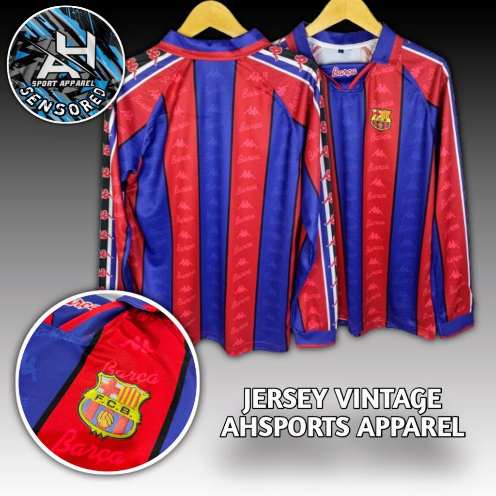 Jual JERSEY RETRO BARCELONA 1995-97 JERSEY VINTAGE BARCA LOGO 3D TIMBUL ...
