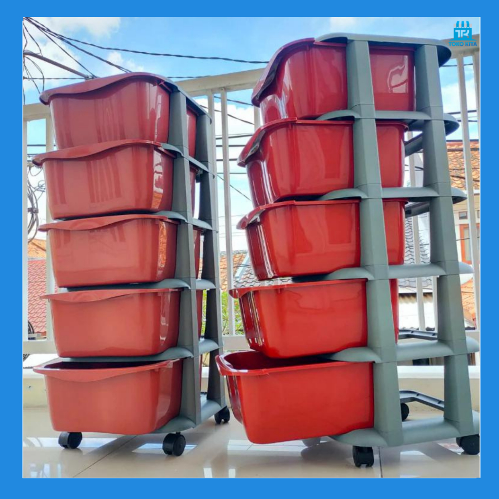 Jual RB 05 SUPER RED BROWN/RAK SERBAGUNA 5 SUSUN MINI/ TOWER CONTAINER ...