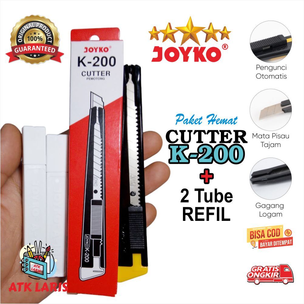 Jual CUTER KECIL JOYKO CUTTER JOYKO K-200 CUTTER KECIL PAKET CUTTER + 2 ...