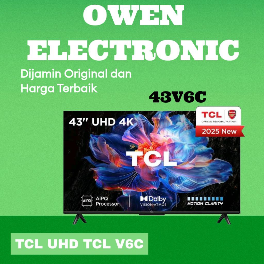 Jual TCL 43V6C 4K GOOGLE TV 43 Inch 2025 Series | Shopee Indonesia