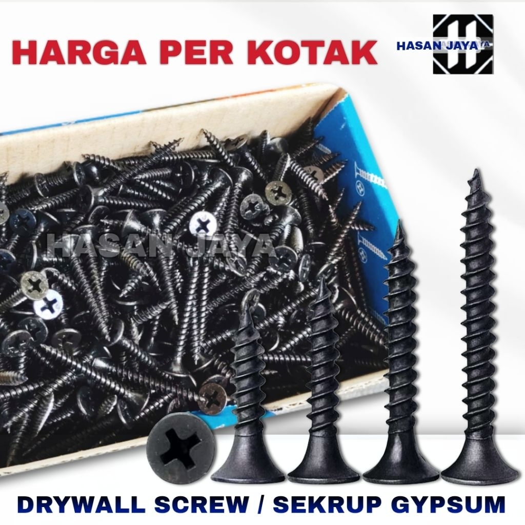 Jual 1Kotak 1000gr Sekrup Skrup Gypsum Drywall Screw (3/4") (1") (1 1/4 ...