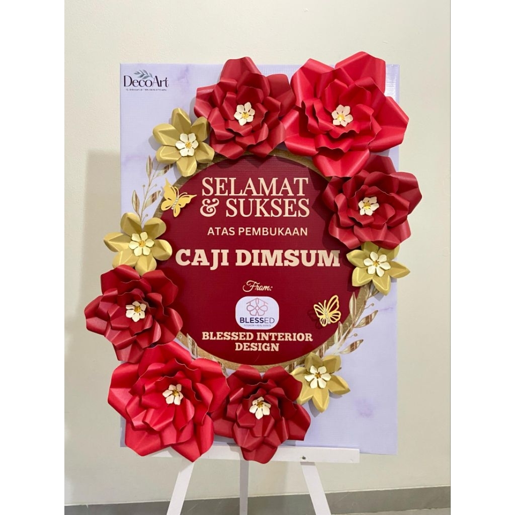 Jual DECO ART - Papan Bunga Kertas Custom Ucapan Selamat Wedding ...