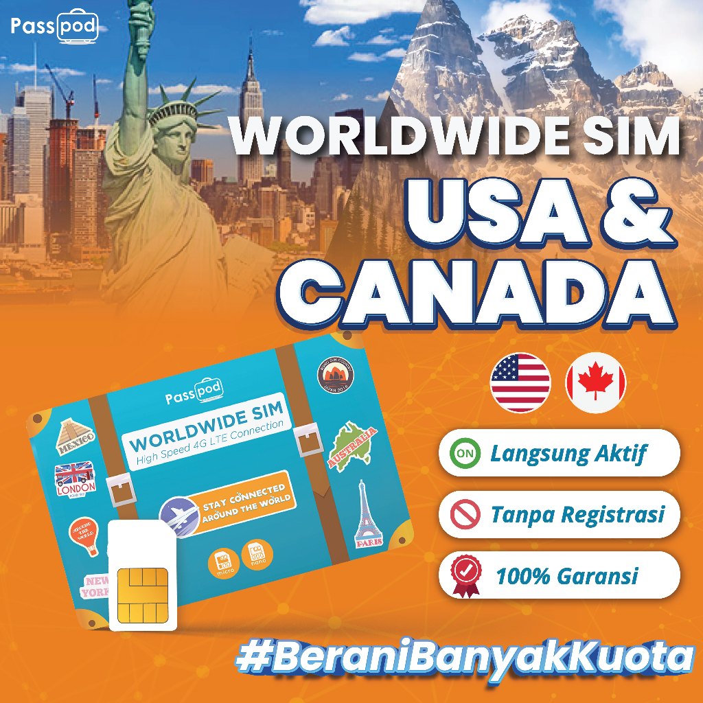 Jual Sim Card USA & CANADA Paket Data Luar Negeri | Shopee Indonesia