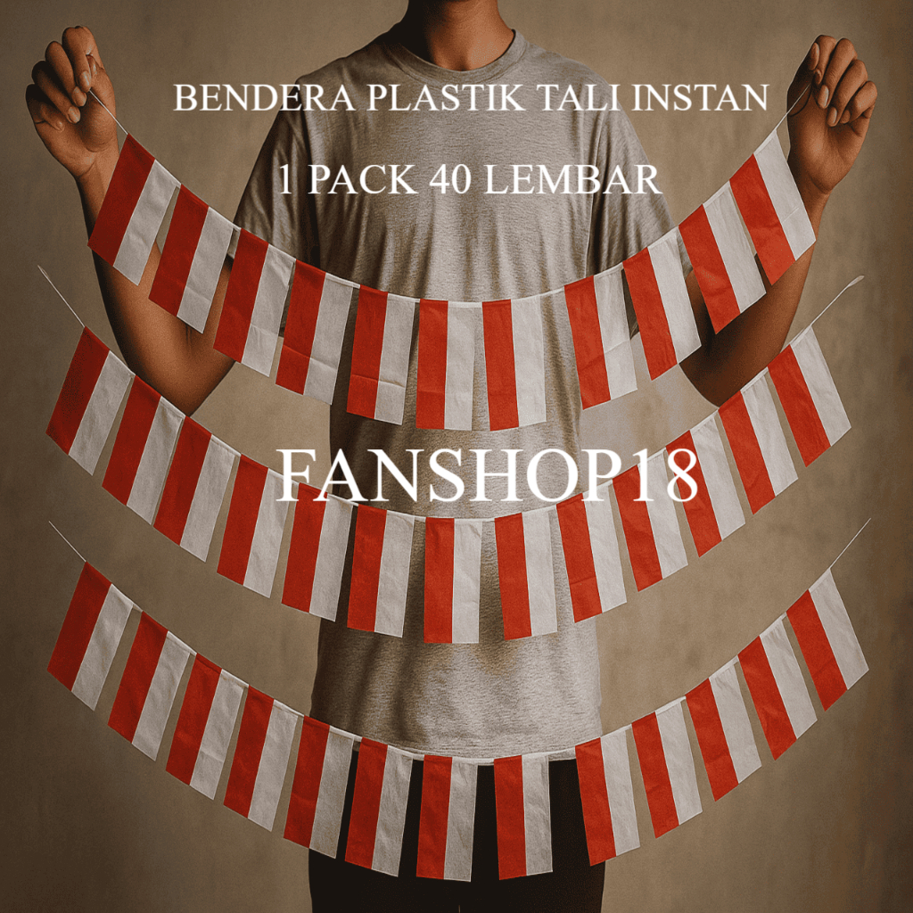 Jual CUMA HARI INI 10PACK Bendera Renteng Plastik Merah Putih Panjang 6 ...