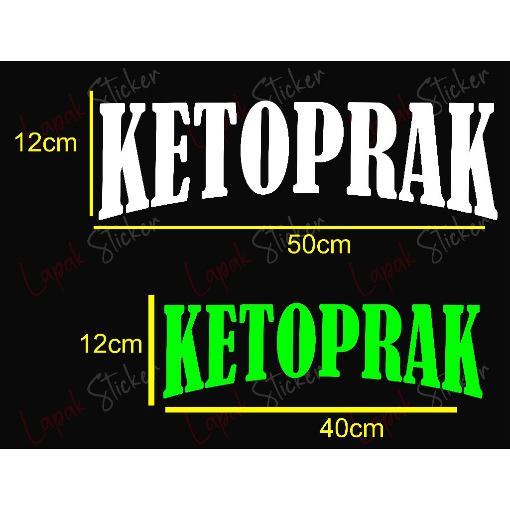 Jual CUTTING STICKER TULISAN KETOPRAK STICKER TEMPELAN UNTUK NAMA ...
