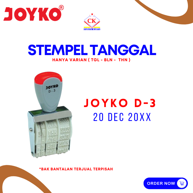 Jual Joyko Date Stamp Stempel Tanggal Hari Bulan Tahun D-3 | Shopee ...